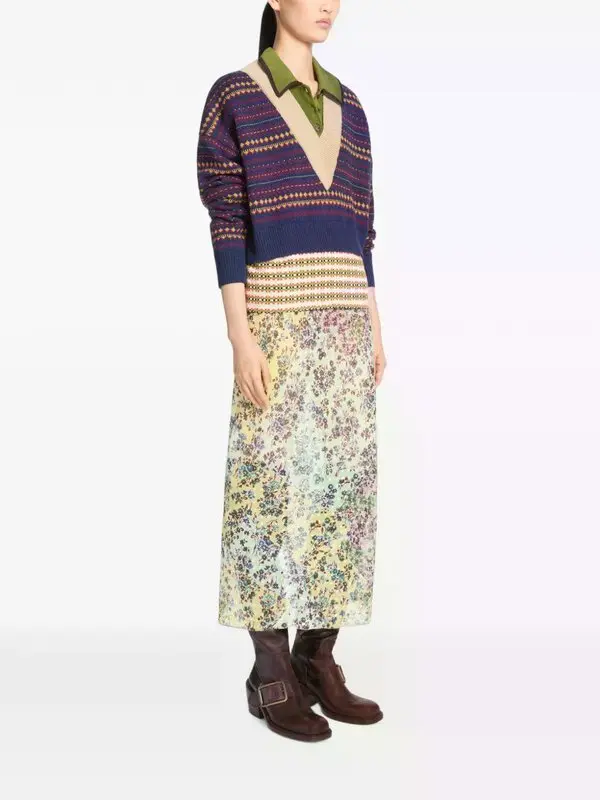 Dries Van Noten Jacquard Midi Skirt