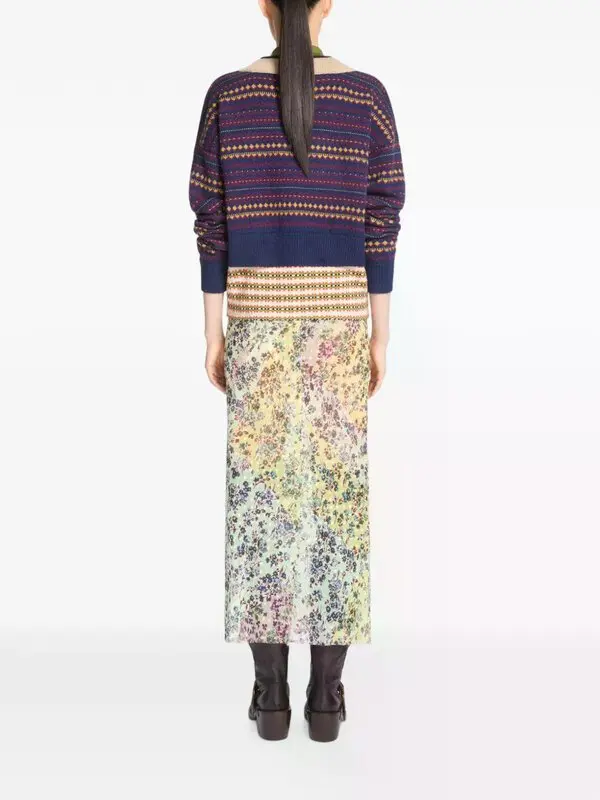 Dries Van Noten Jacquard Midi Skirt