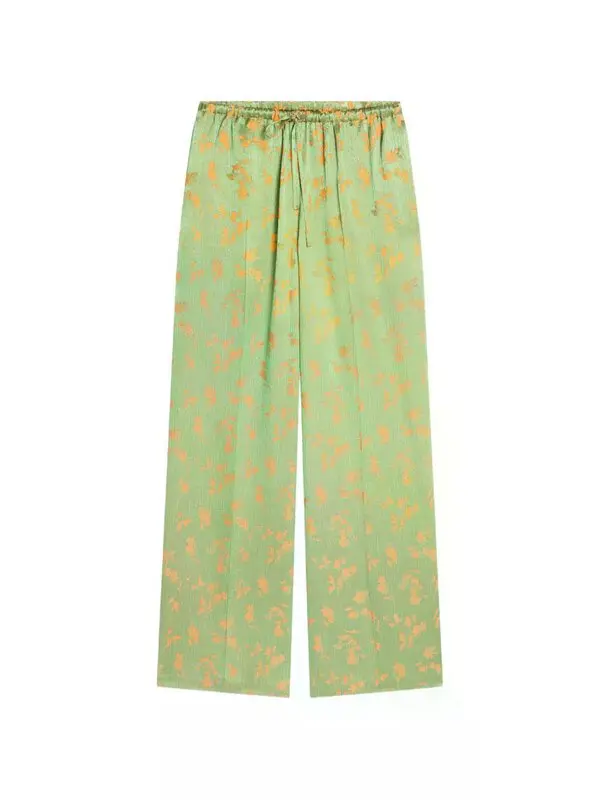 Dries Van Noten Elasticated Jacquard Trousers - Green