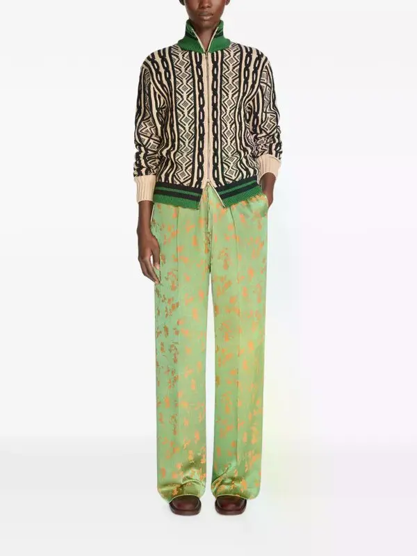 Dries Van Noten Elasticated Jacquard Trousers