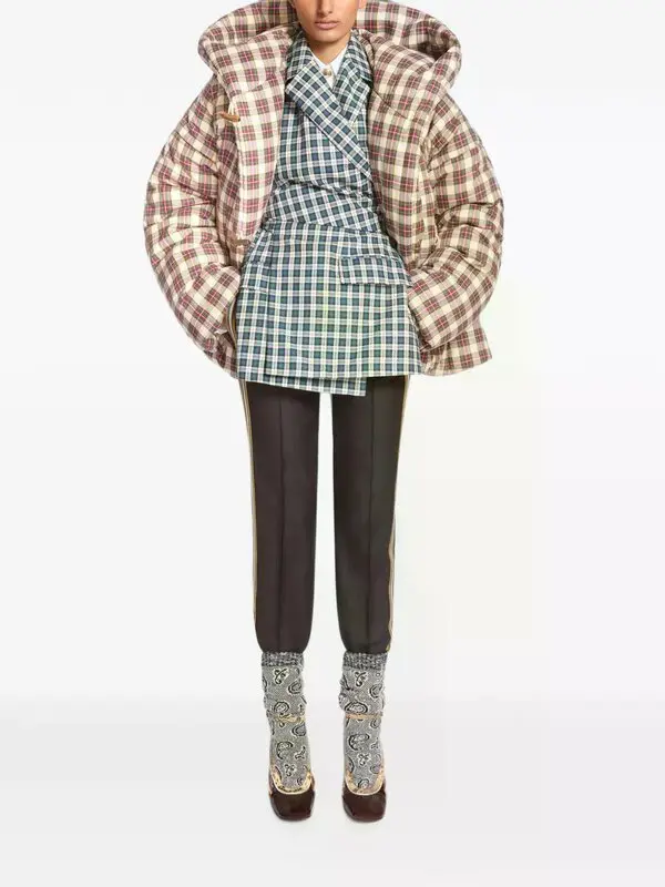 Dries Van Noten Checked Cotton Flannel Puffer Jacket