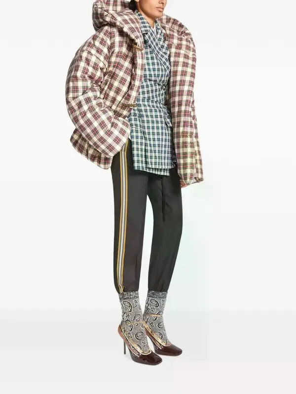 Dries Van Noten Checked Cotton Flannel Puffer Jacket