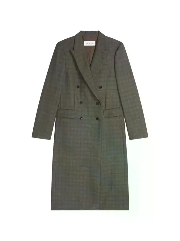Dries Van Noten Double-breasted Checked Wool Tuxedo Coat