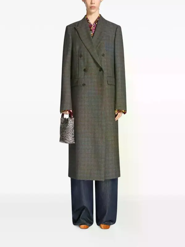 Dries Van Noten Double-breasted Checked Wool Tuxedo Coat