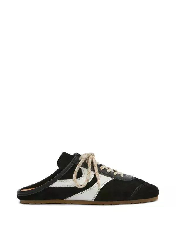 Dries Van Noten Suede-stripe Sneakers Mules - Black