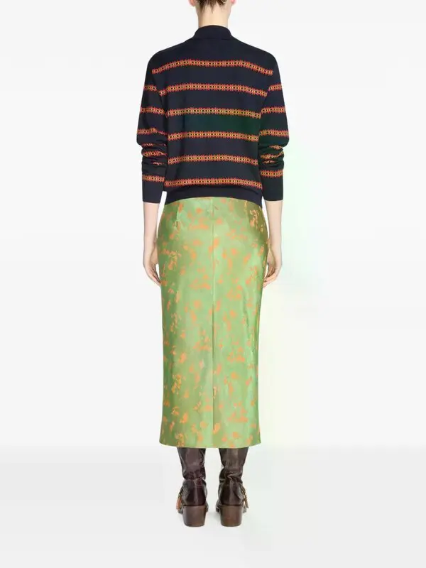 Dries Van Noten Jacquard Midi Skirt