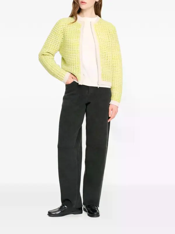 BARRIE Crochet-knit Zip-up Cardigan