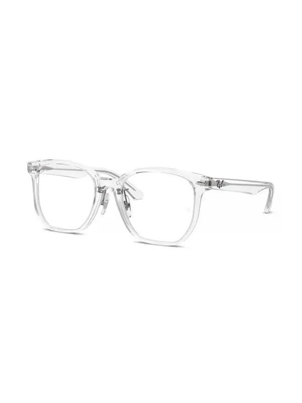 Ray-ban Transparent Square-frame Glasses - White