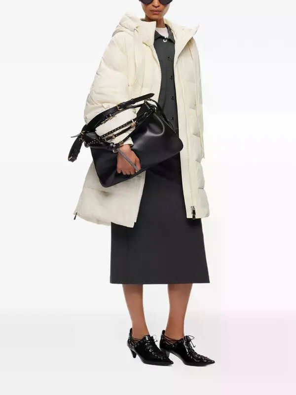 Pinko Hooded Padded Long Coat - Neutrals