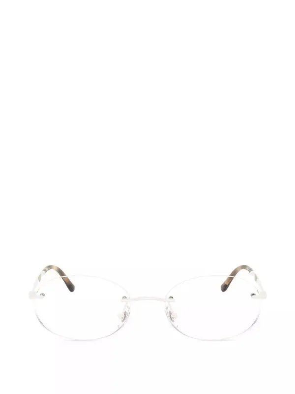 Ray-ban Oval-frame Glasses - Silver