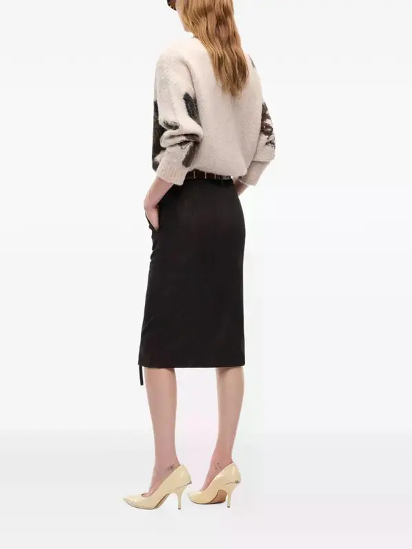 Pinko Zip-detail Midi Skirt - Brown