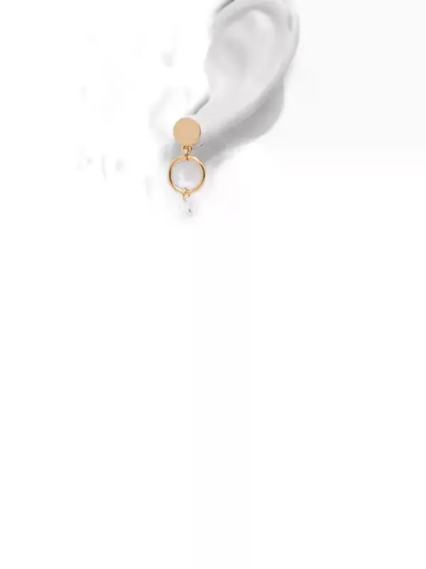 Dkny Crystal-pendant Hoop Earrings