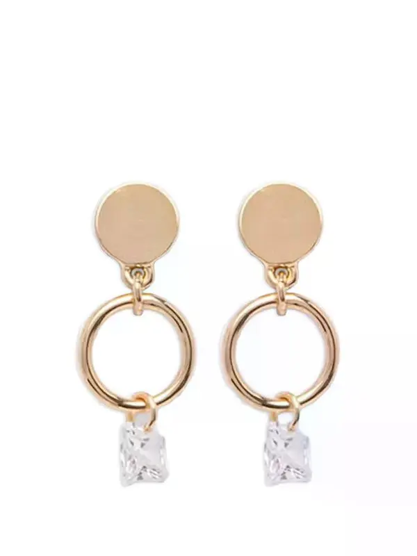 Dkny Crystal Pendant Hoop Drop Earrings - Gold