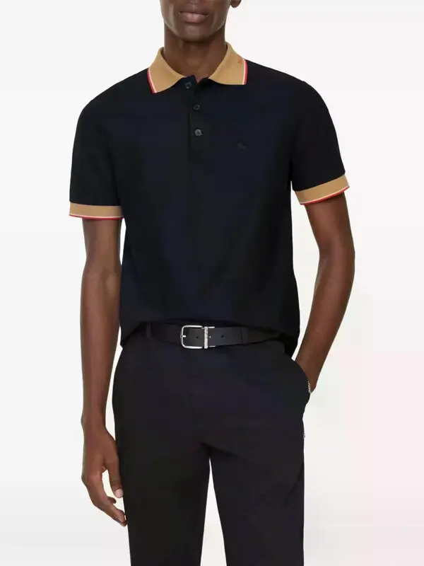 Burberry Logo Collar Cotton Polo Shirt