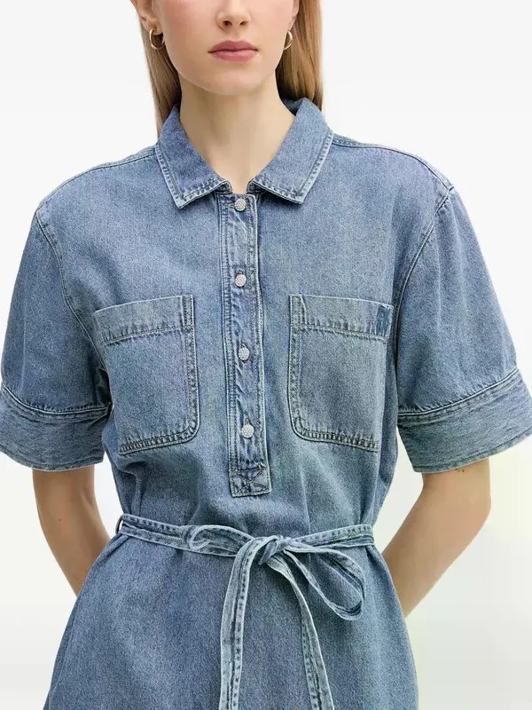 Dkny Belted Denim Mini Dress