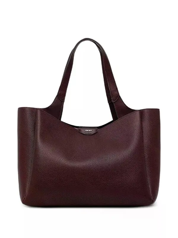 Dkny Willa Logo-plaque Pebbled-leather Tote Bag