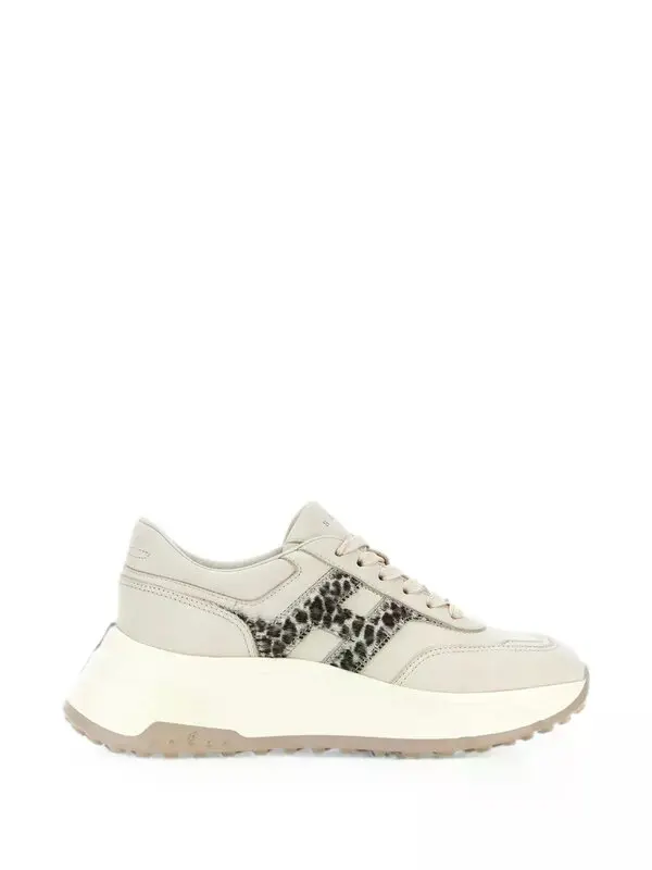 Hogan Leopard Print Leather Sneakers