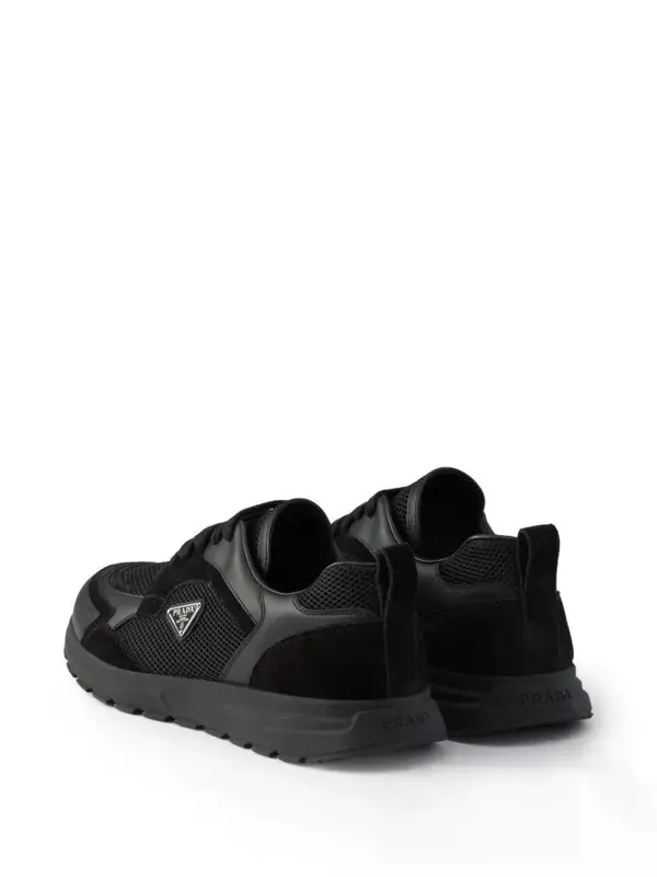 Prada Prax Leather And Fabric Sneakers