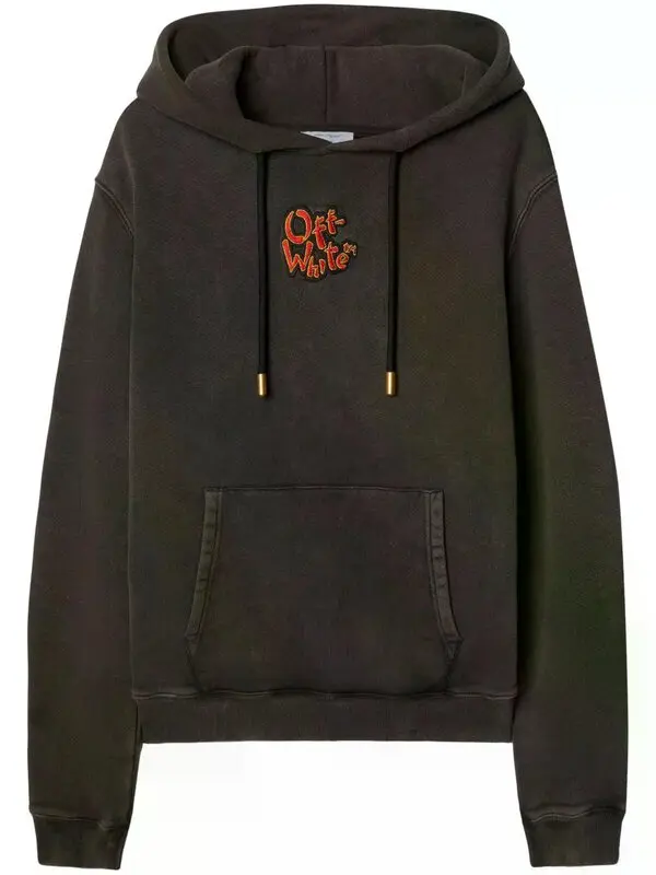 Off-White 2024 Lunar New Year Arrows Cotton Hoodie - Black
