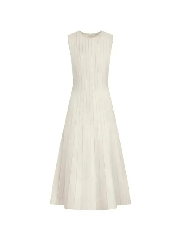 Oscar De La Renta Ottoman Knitted A-line Midi Dress - Neutrals