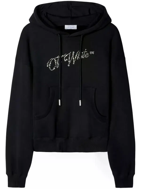 Off-White Logo Embellished Cotton Hoodie