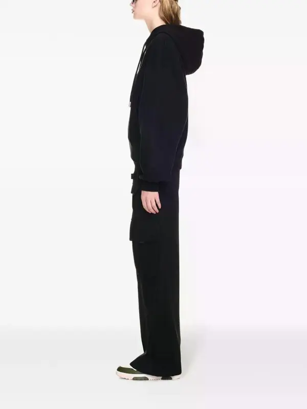 Off-White Logo Embellished Cotton Hoodie