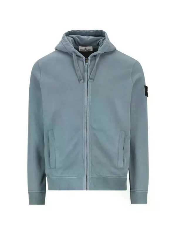 Stone Island 6100067 Brushed Organic Cotton Fleece Sweatshirt - Blue