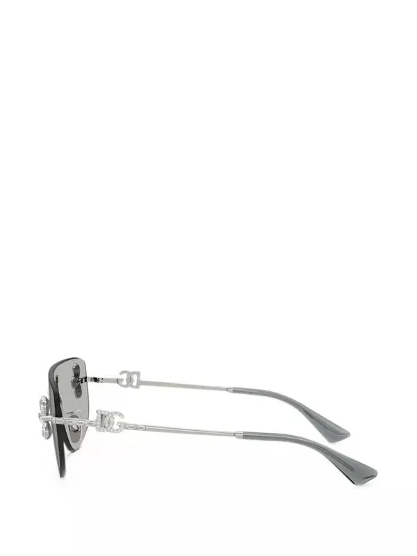 Dolce & Gabbana Crystal Embellished Geometric Frame Sunglasses
