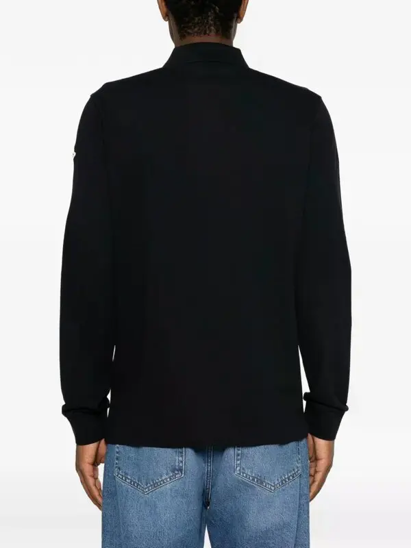 Moncler Logo-patch Long-sleeve Polo Shirt