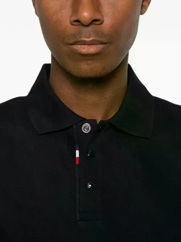 Moncler Logo-patch Long-sleeve Polo Shirt