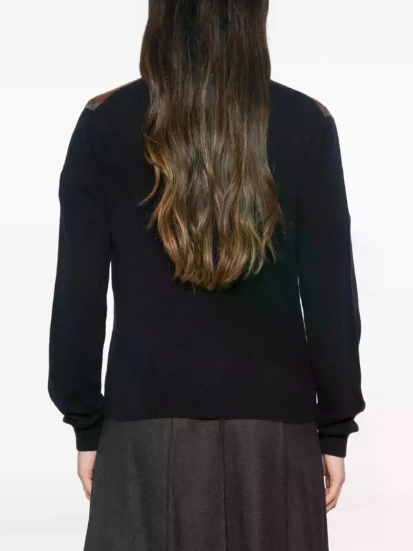 Prada Argyle-knit V-neck Cardigan