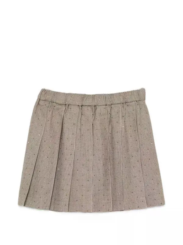 P.a.r.o.s.h Crystal-embellished Pleated Mini Skirt
