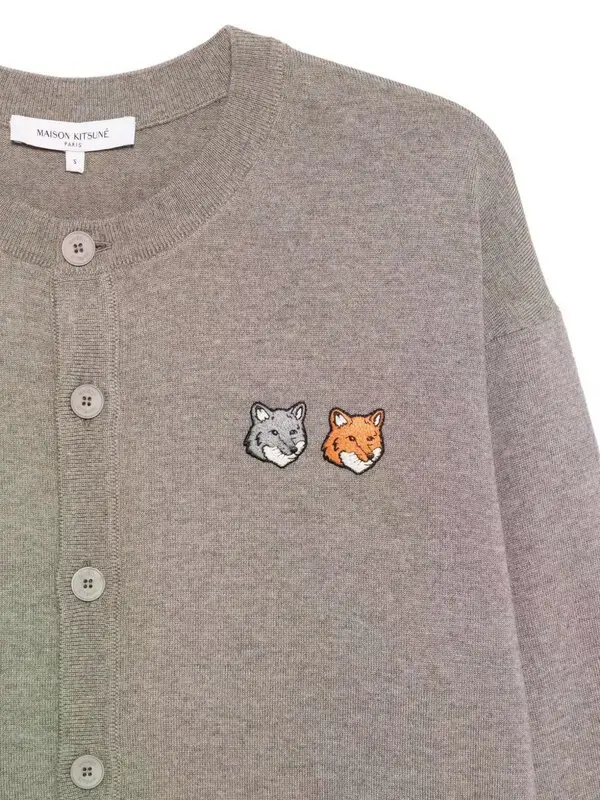 Maison Kitsuné Double Fox Head Cardigan - Grey