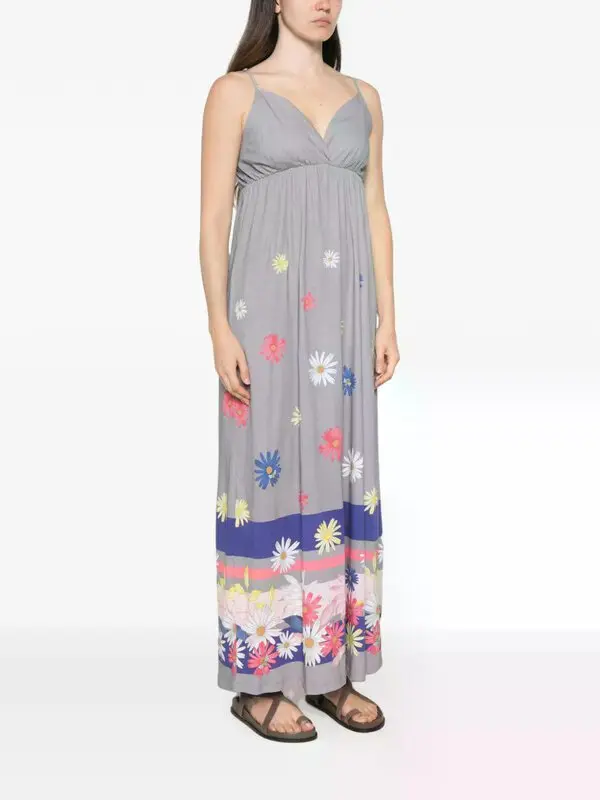 SUN 68 Floral-print Spaghetti-strap Maxi Dress
