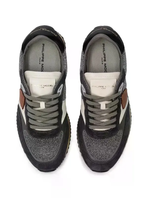 Philippe Model Blville Glitter-detail Leather Sneakers