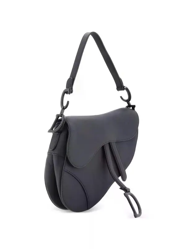 Dior Ultra Matte Saddle Handbag Leather Medium Shoulder Bag - Black