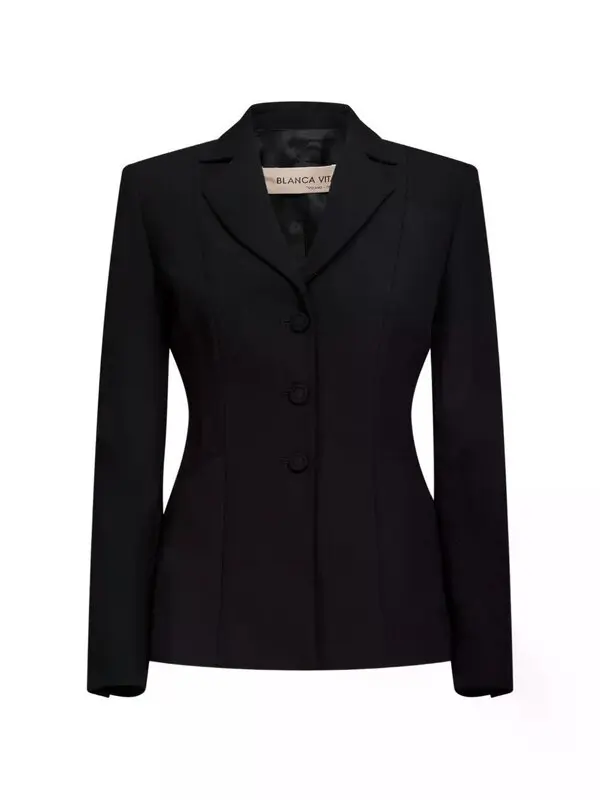 BLANCA VITA Single-breasted Fitted Jacket - Black