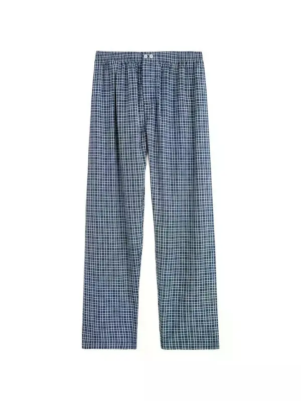 TEKLA Check-print Pajamas - Blue