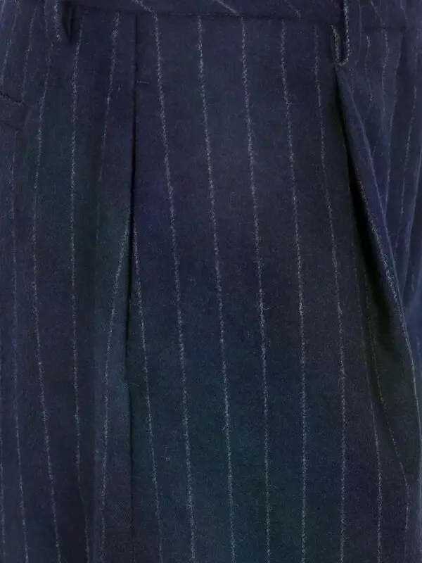 THELATEST Pinstripe Pattern Wide-leg Wool Trousers
