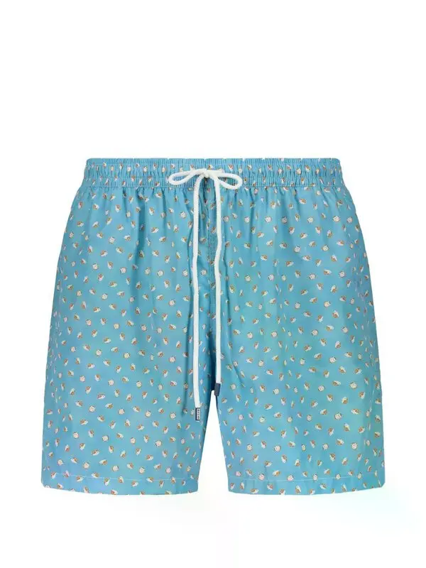 Fedeli Hedgehog-print Drawstring Swim Shorts
