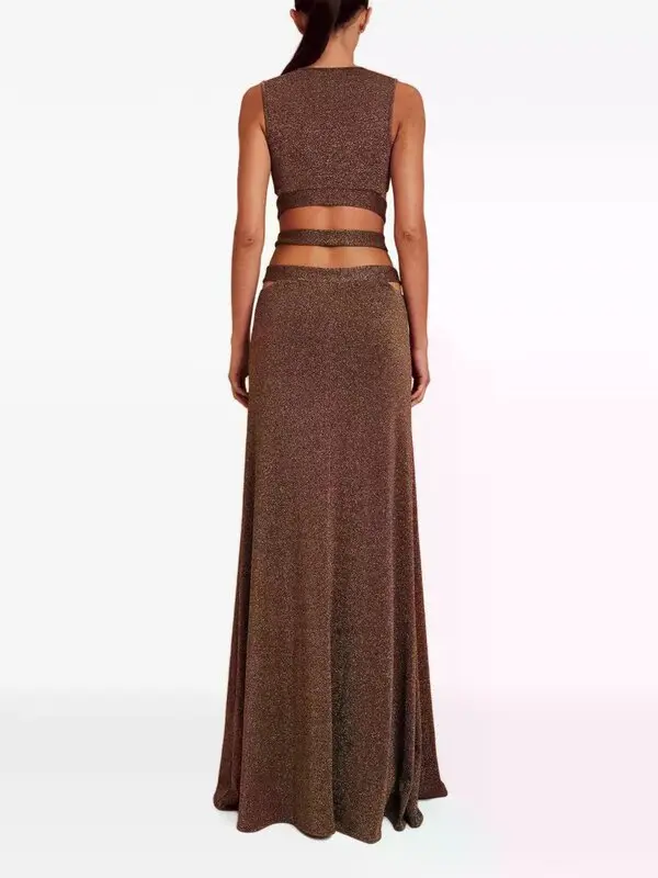 Azulu Ginebra Cut-out Button-embellished Gown