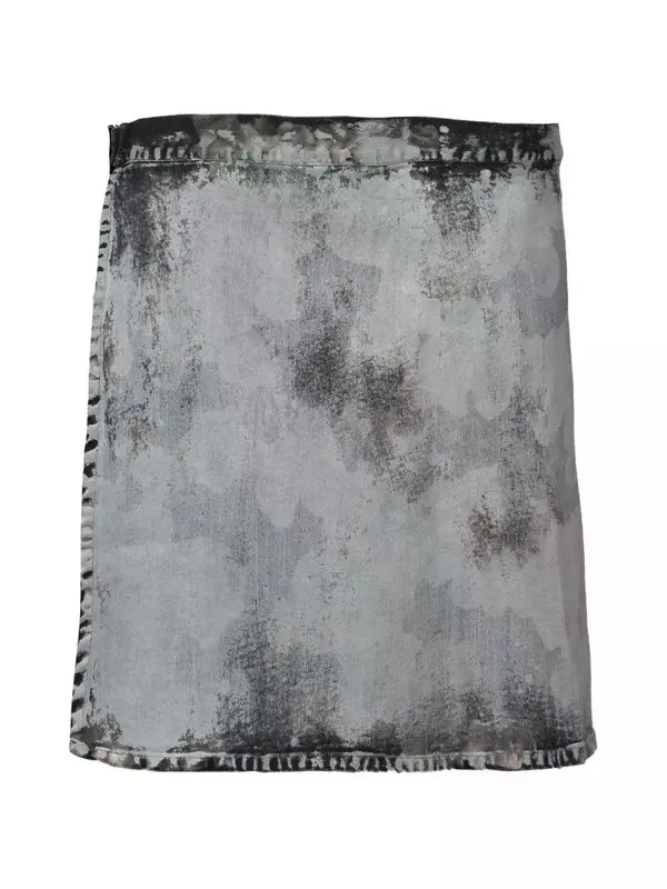 FILTH Distressed-effect Denim Skirt