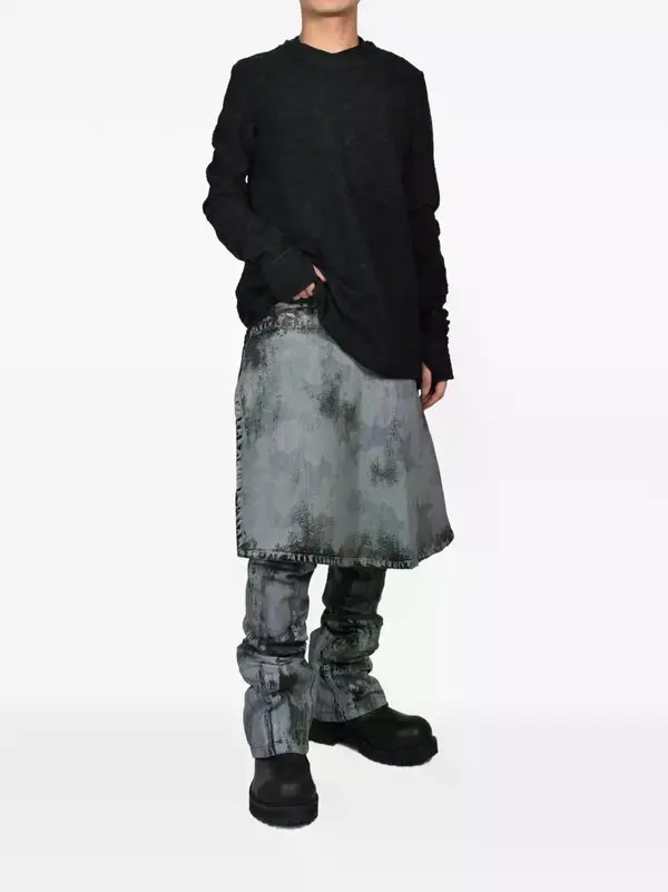 FILTH Distressed Effect Denim Wrap Skirt