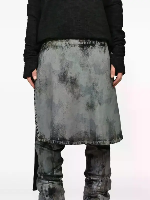 FILTH Distressed Effect Denim Wrap Skirt