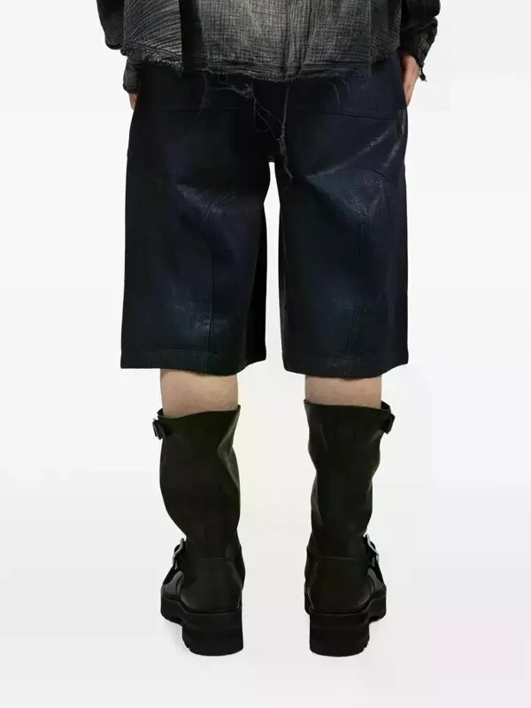 FILTH Waxed Zip-detail Denim Shorts