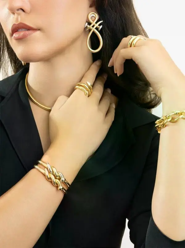 David Webb Twisted Nail Cuff Bracelet - Gold