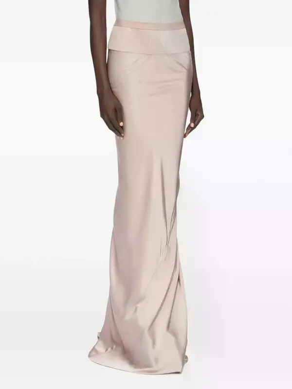 Rick Owens Ribbed Waistband Panelled Skirt - Grey