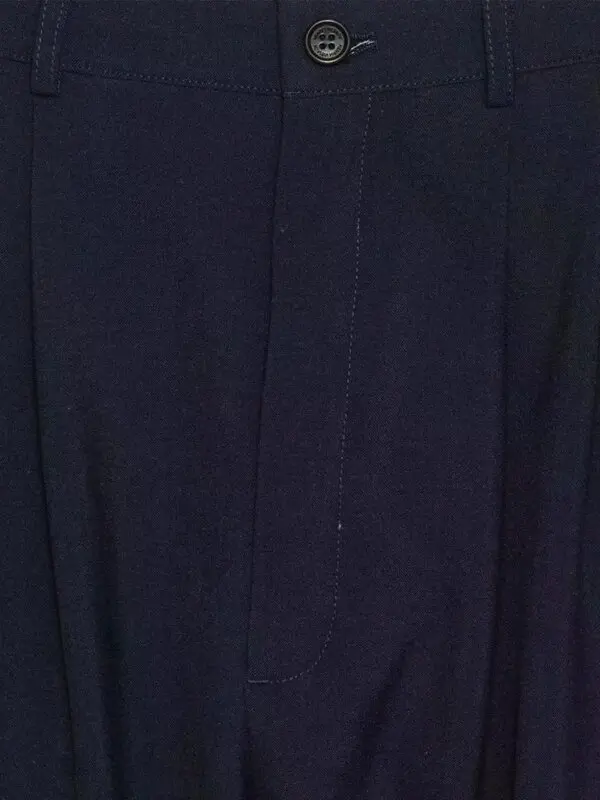 Henrik Vibskov Dark Navy Pleated Front Dropped-crotch Trousers - Blue