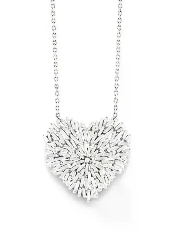 SUZANNE KALAN Diamond Heart Necklace - Silver