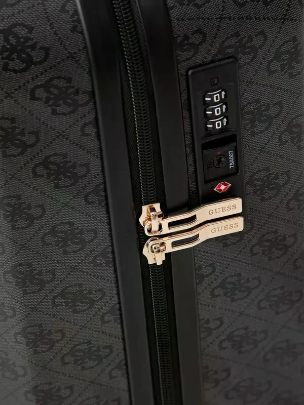 Guess Monogram-print Logo-plaque Suitcase